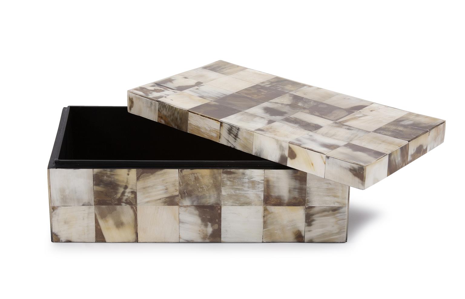 Type II | Accessories | Godfrey Rectangular White Horn Tiled Box ...